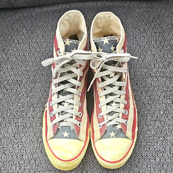 Converse | Shoes | Rare Find Converse Chuck Taylor Hightop Sneakers With Stars And Stripes ...